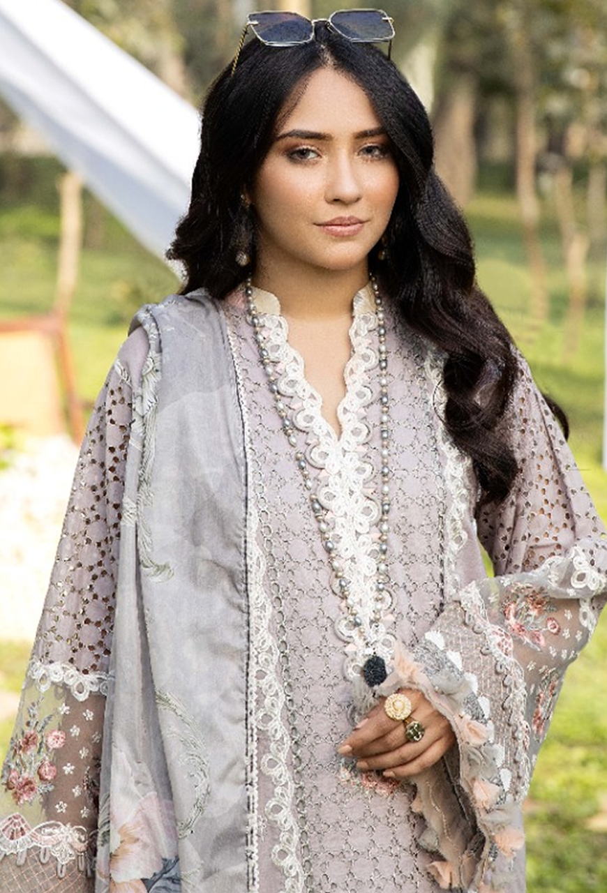 Adan's Libas Pastels Lawn Collection – Grey Suit – YourLibaas