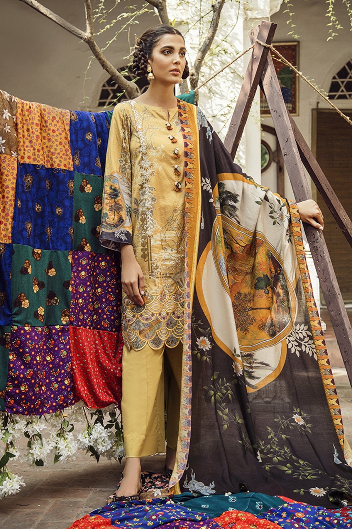 Cross Stitch Aangan Cotton Satin Collection 2019 – Tuscan Sun – YourLibaas