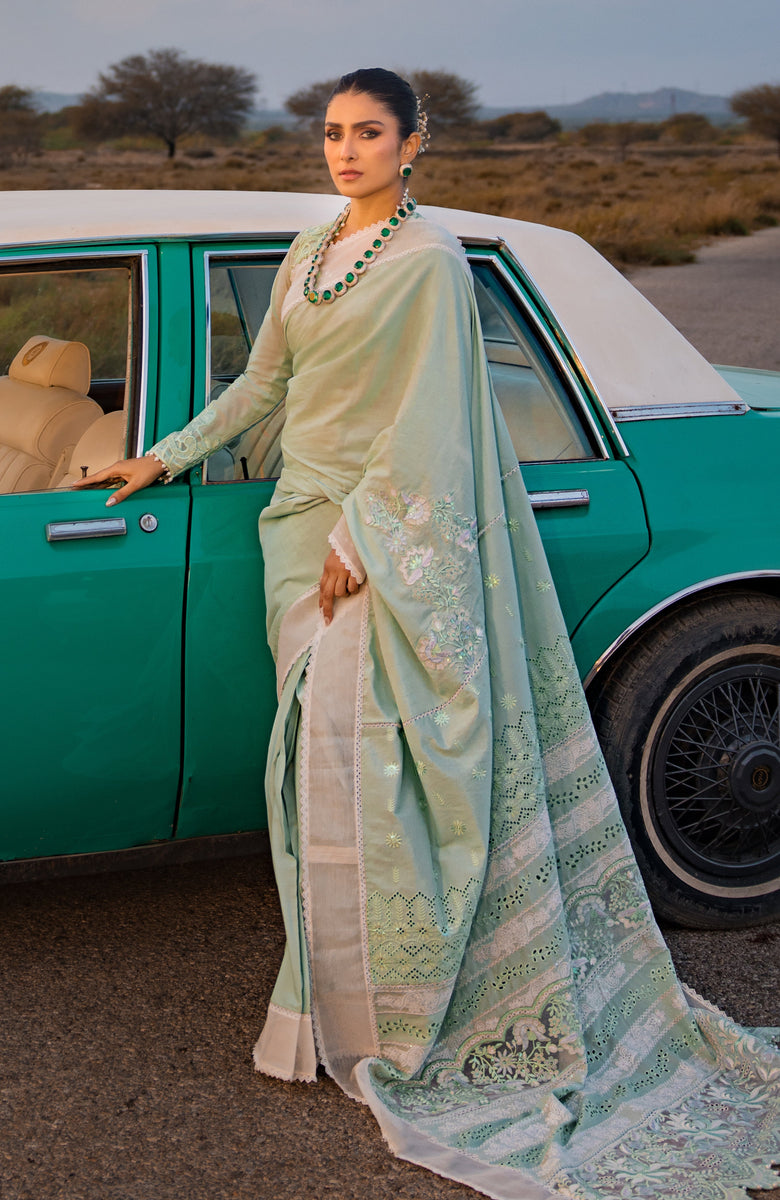 Mahiymaan Eid Edit Lawn Collection MLL-24-09 Meadow Mint Green ...