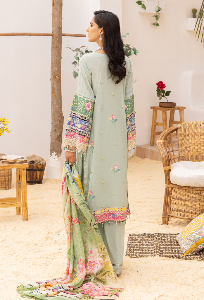 Adan's Libas Muzayyan Lawn Collection – Pale Leaf – YourLibaas