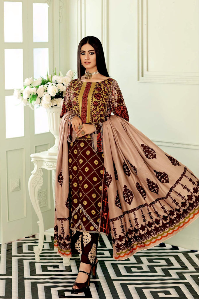 Charizma Aniiq · Printed Kotail Collection With Embroidered Pashmina S ...