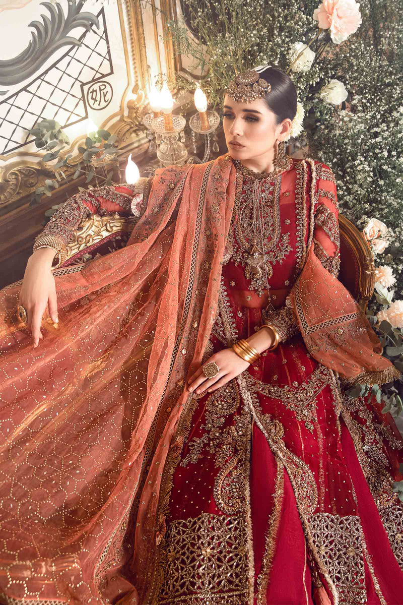 MARIA.B MBroidered Luxury Wedding Formals – Maroon BD-2708 – YourLibaas