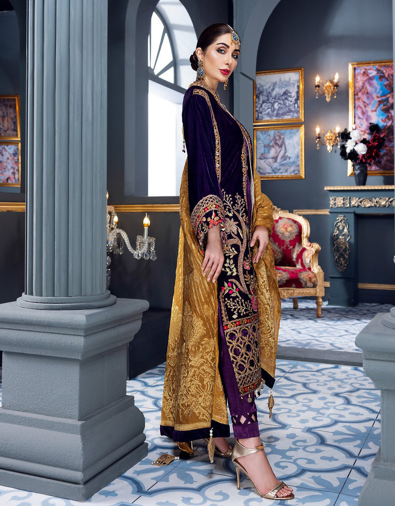 Emaan Adeel Makhmal Luxury Velvet Collection – Sheer magenta (MKH 6 ...