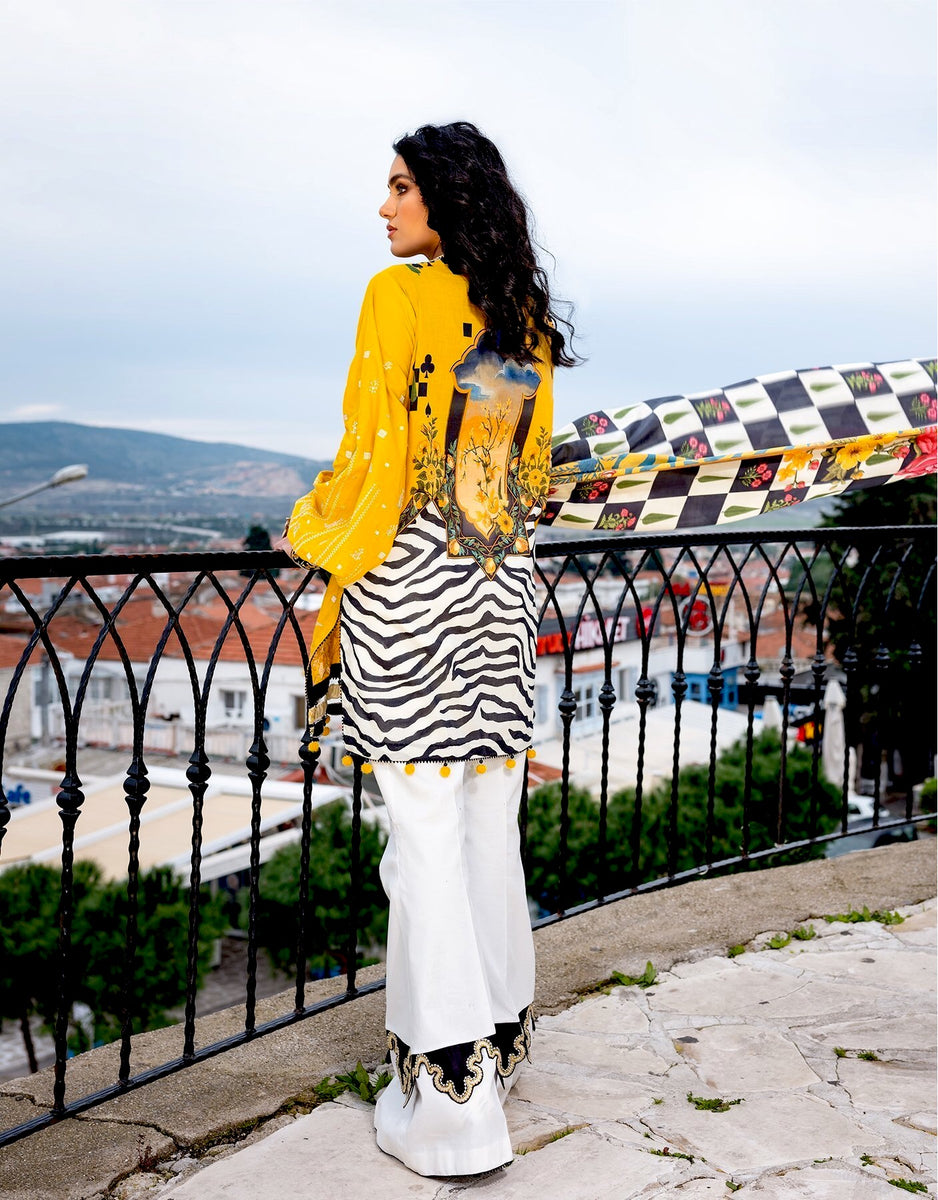 Sifa Lawn by Zunaira Raza – SL-04 A (Mughal Chessboard) – YourLibaas