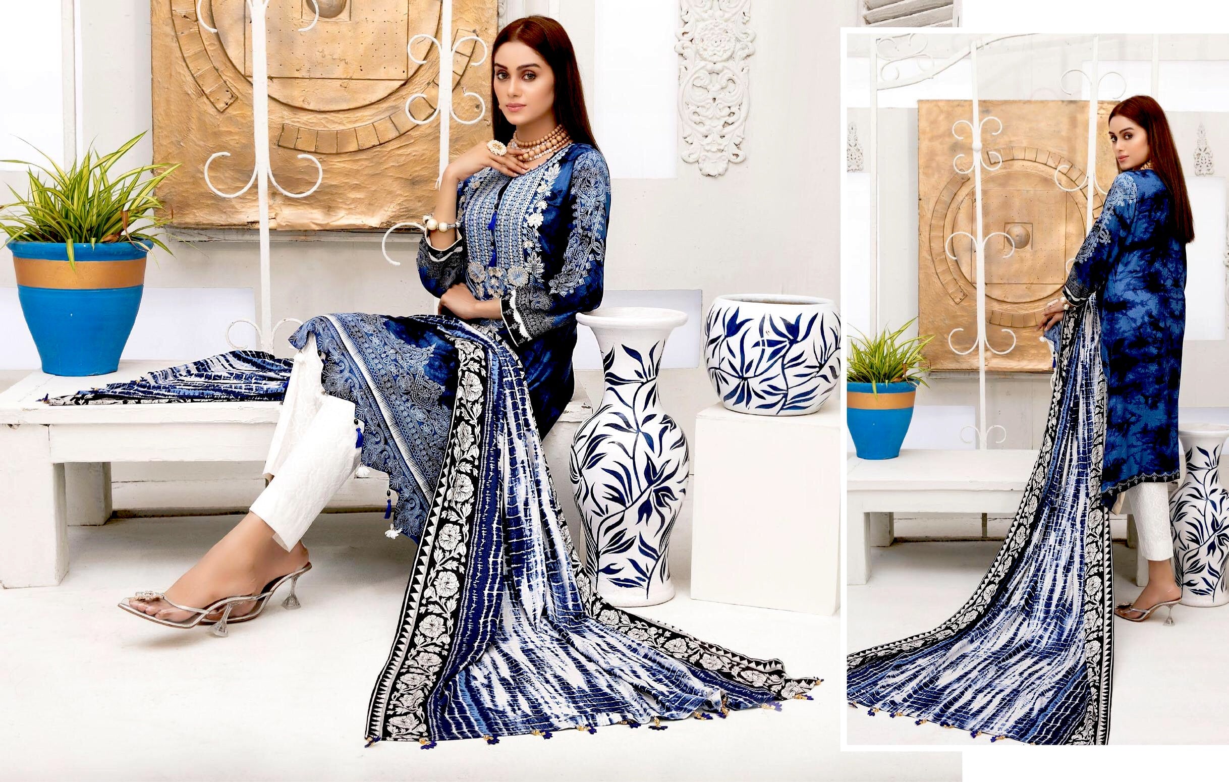 Amna Sohail by Tawakkal · Dilara Linen Print Collection – D-1986 ...
