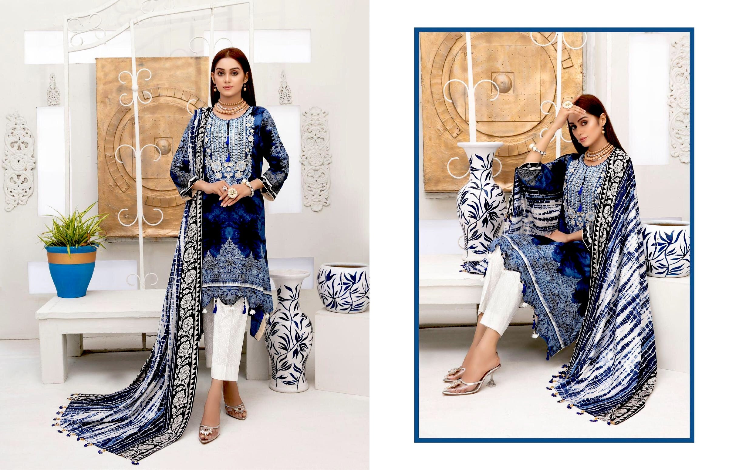 Amna Sohail by Tawakkal · Dilara Linen Print Collection – D-1986 ...