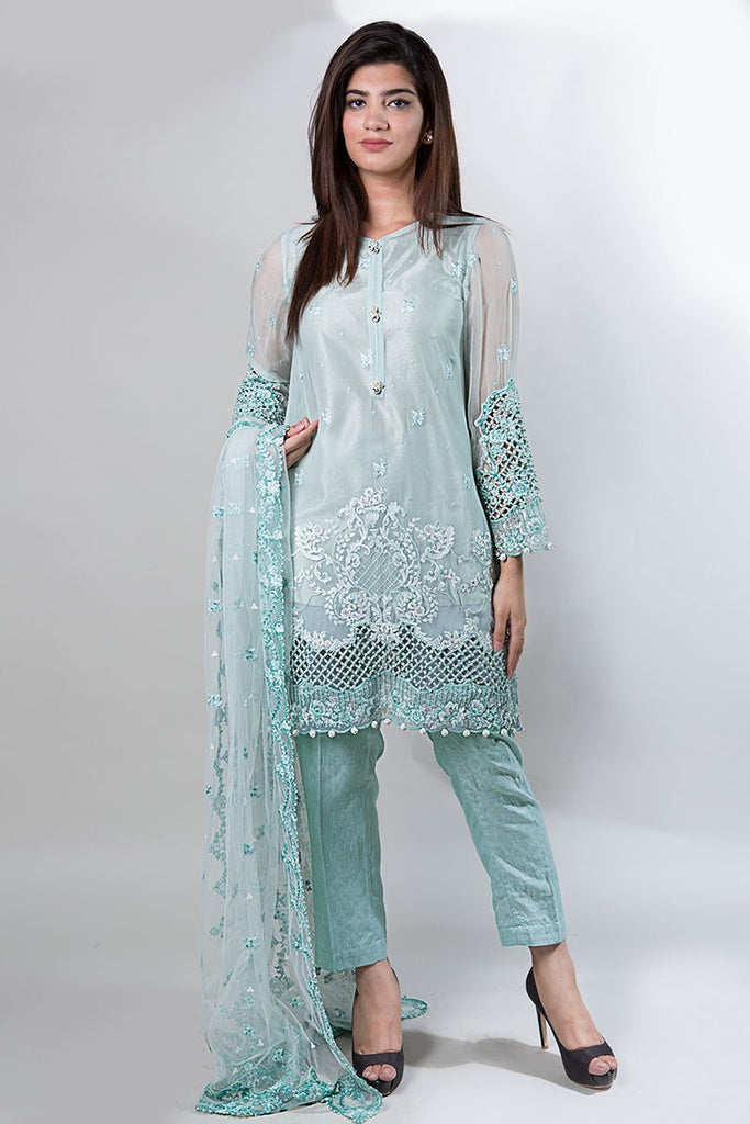 MARIA.B MBROIDERED Luxury Eid Collection 2017 – Sea Blue (BD-1007 ...