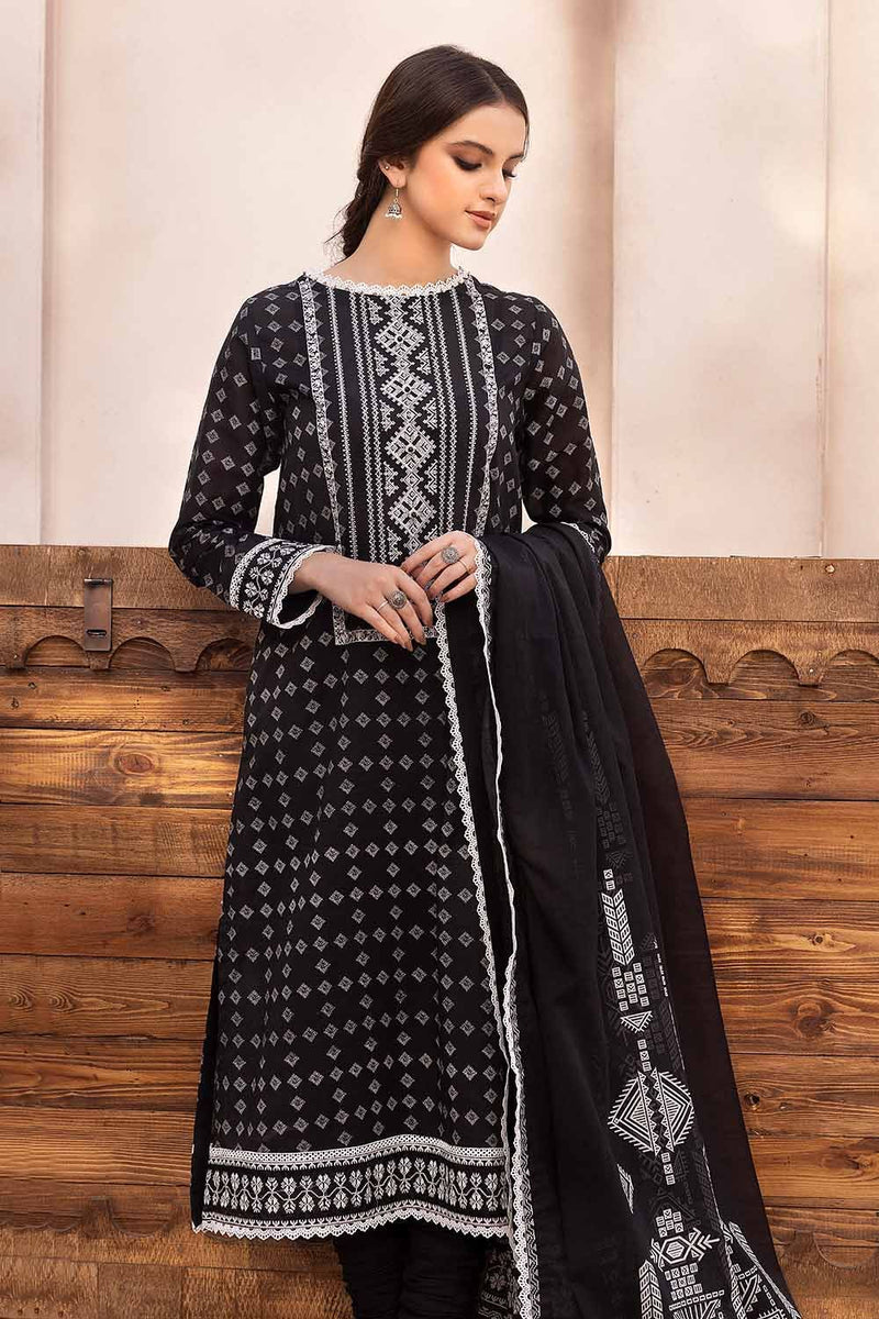 Gul Ahmed Monochrome Black & White – 3PC Unstitched Embroidered Lawn S ...