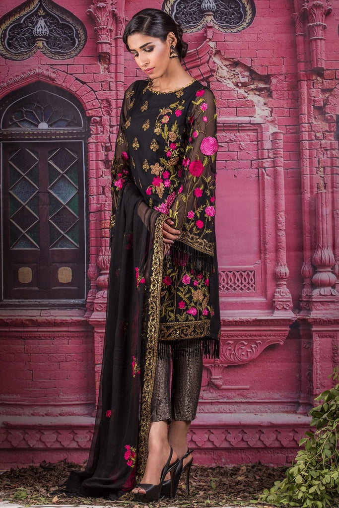 AlKaram Festive Embroidered Chiffon Collection 2018 – FC-12-18 Black ...