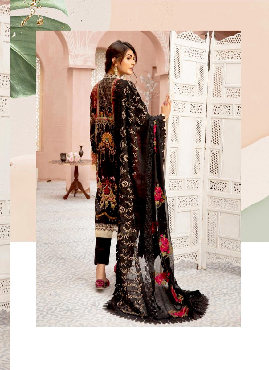 Mina Naqsh by Riaz Arts · Swiss Print with Signature Embroidered Dupat ...