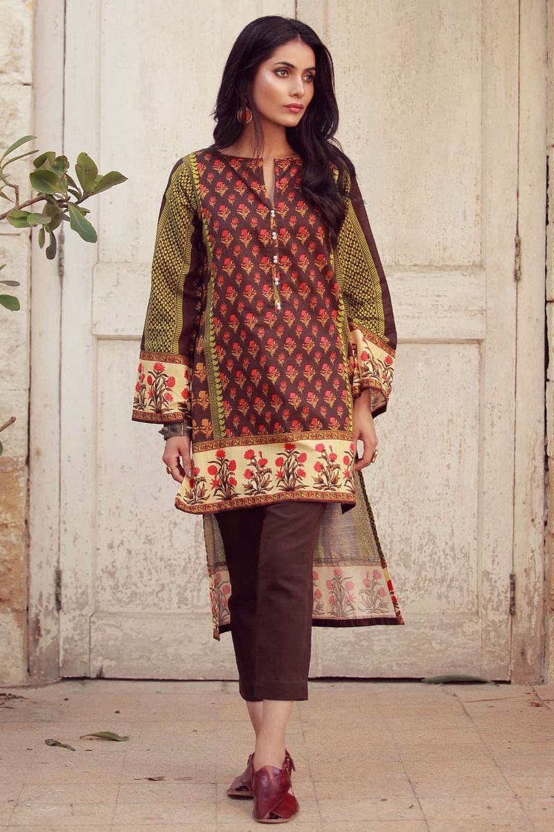 Khaadi Winter Collection 2017 – KJ17618 Brown 2Pc – Pakistani Suit – YourLibaas