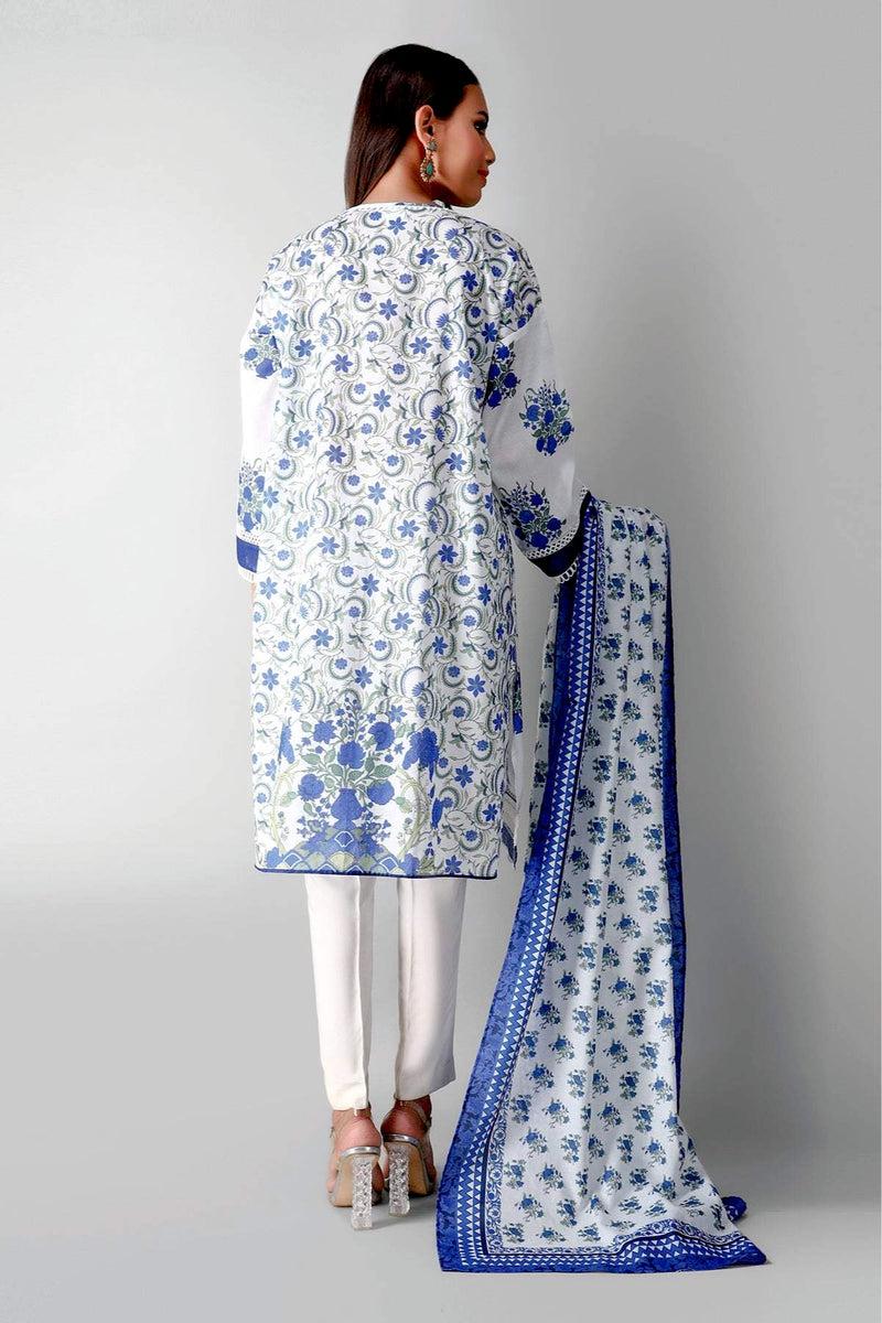 Khaadi Printed 2 Piece Suit · Kameez Dupatta – L2104017 White – YourLibaas