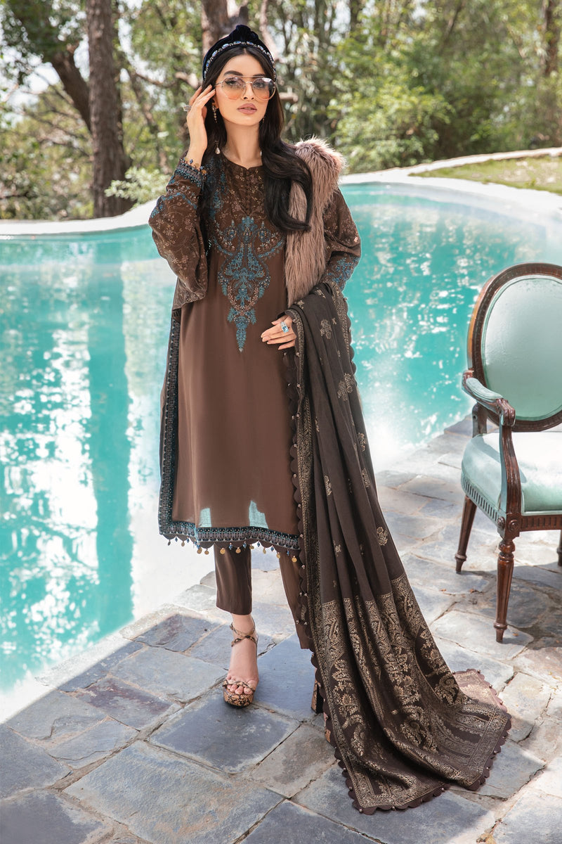 MARIA.B. Linen Luxury Winter Collection 2022 – DL-1001-Brown – YourLibaas