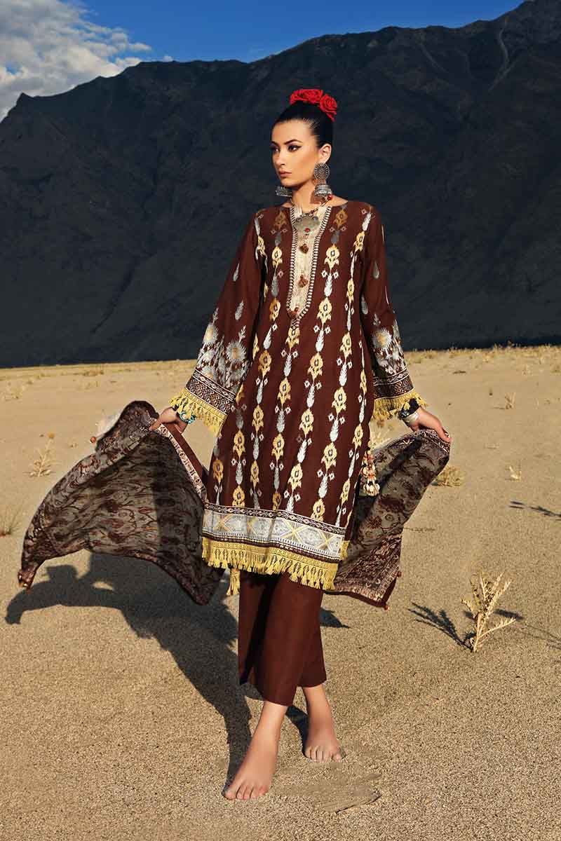 Gul Ahmed Craft Winter Collection 2019 – 3 PC Khaddar Suit - Brown K-7 ...